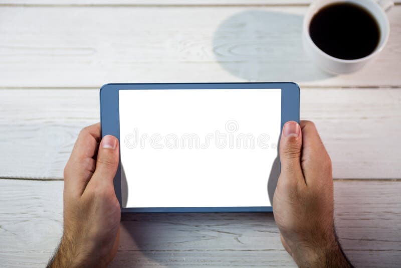 Person holding tablet stock image. Image of holding, dark - 60553375