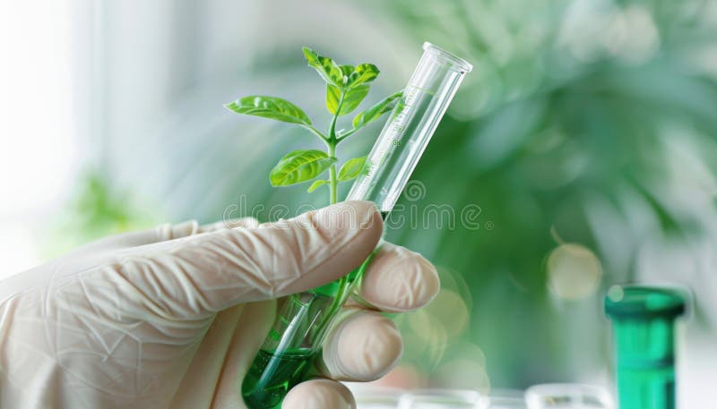 A Person is Holding a Test Tube with a Plant Inside it, Possibly ...