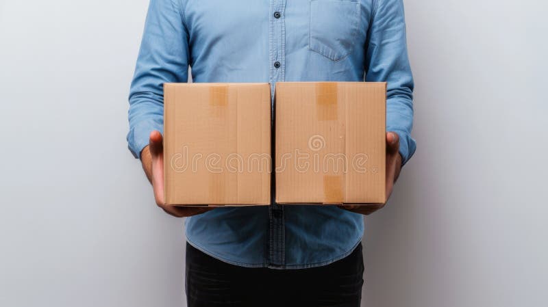 Person Holding Two Packages Ai Generated Stock Photos - Free & Royalty ...