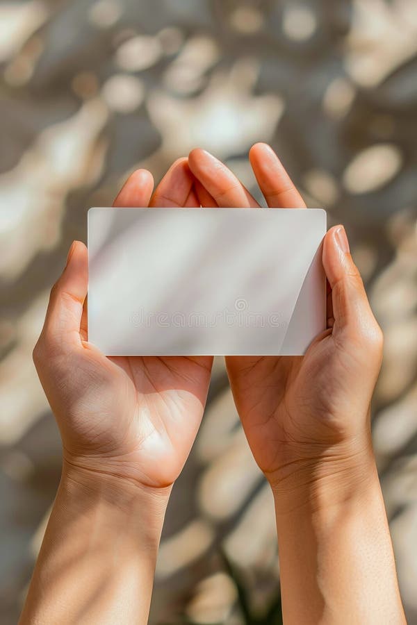 A Person Holding Up a Blank Business Card Stock Illustration ...