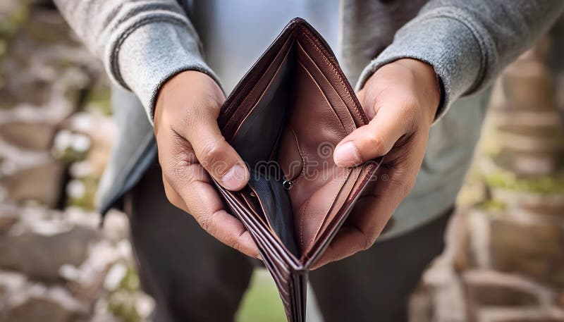 Person Holding Wallet in Hands Stock Illustration - Illustration of ...