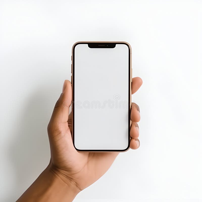 A Person Holding a White and Black Cell Phone Stock Illustration ...