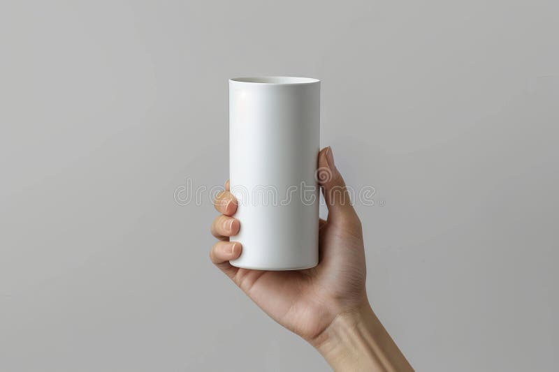 A Person Holding a White Cylinder in Their Hand Stock Photo - Image of ...