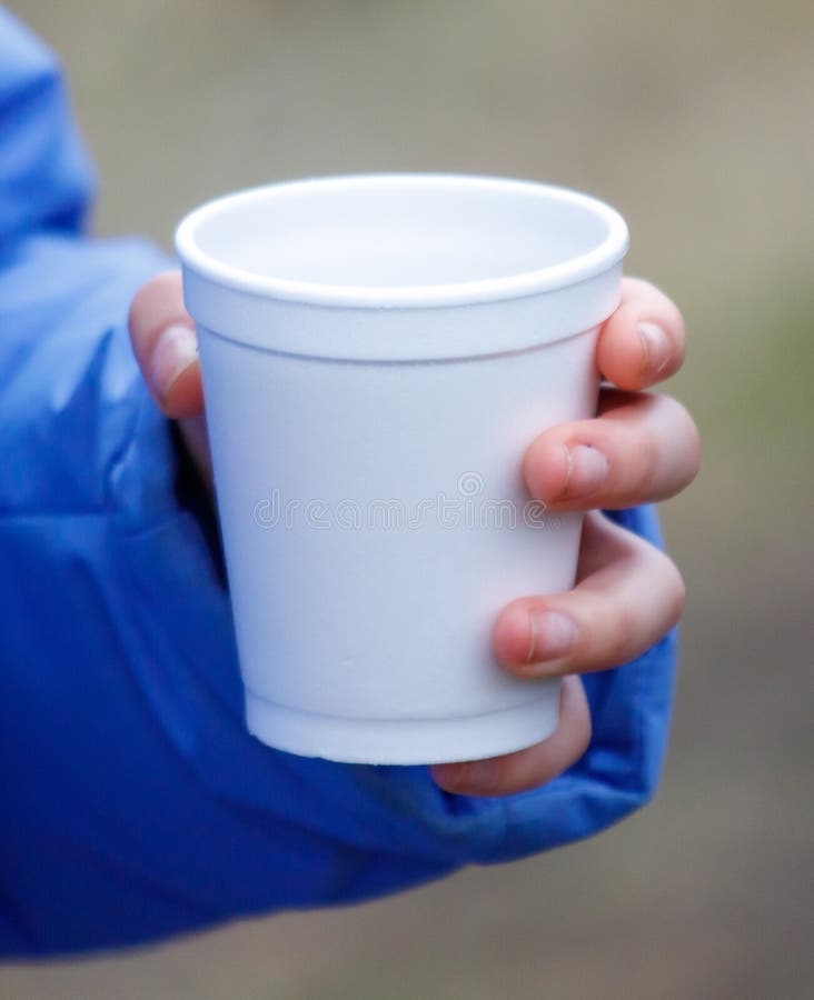A Person is Holding a White Styrofoam Cup Stock Photo - Image of ...