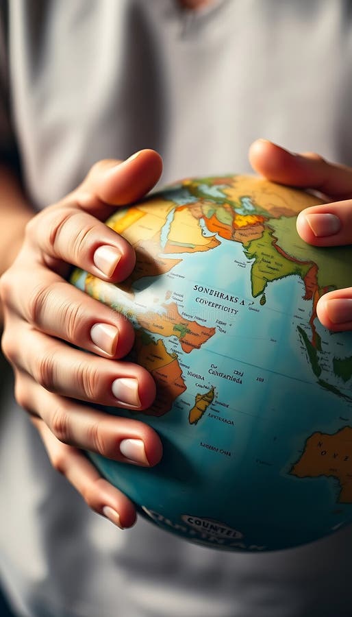 Person Holding World Globe Symbolizing Global Connection and ...
