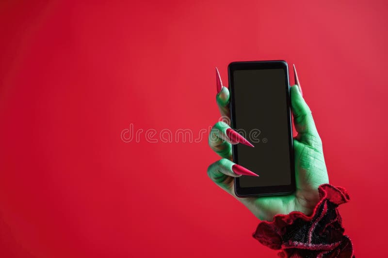 A Person Holds a Cell Phone in Their Hand, with a Focused Expression ...