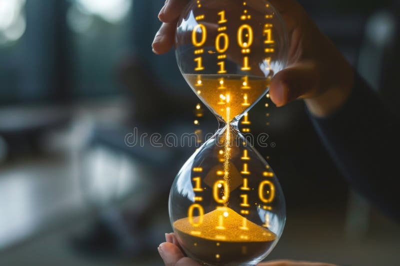 A Person Holds an Hourglass with Numbers on it, Capturing the Passage ...
