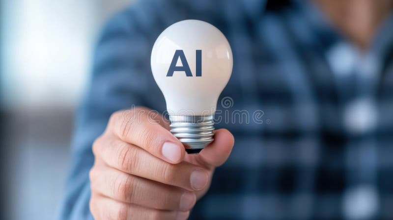 Hand Holding Light Bulb with AI Text for Artificial Intelligence ...