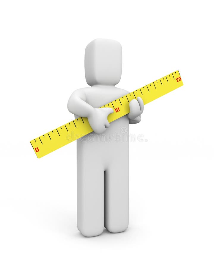 The person holds a ruler stock illustration. Illustration of equipment ...