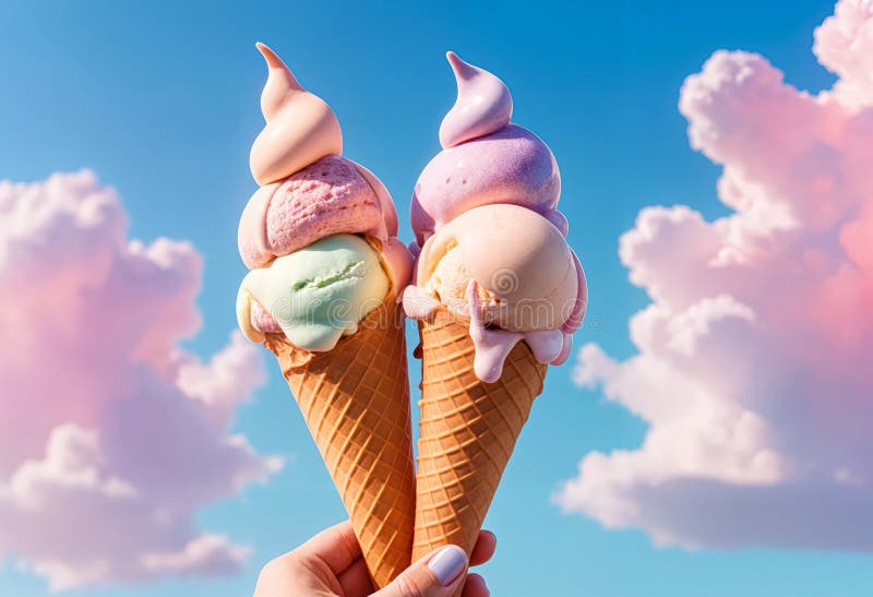Two Ice Cream Cones Stock Illustrations – 297 Two Ice Cream Cones Stock ...