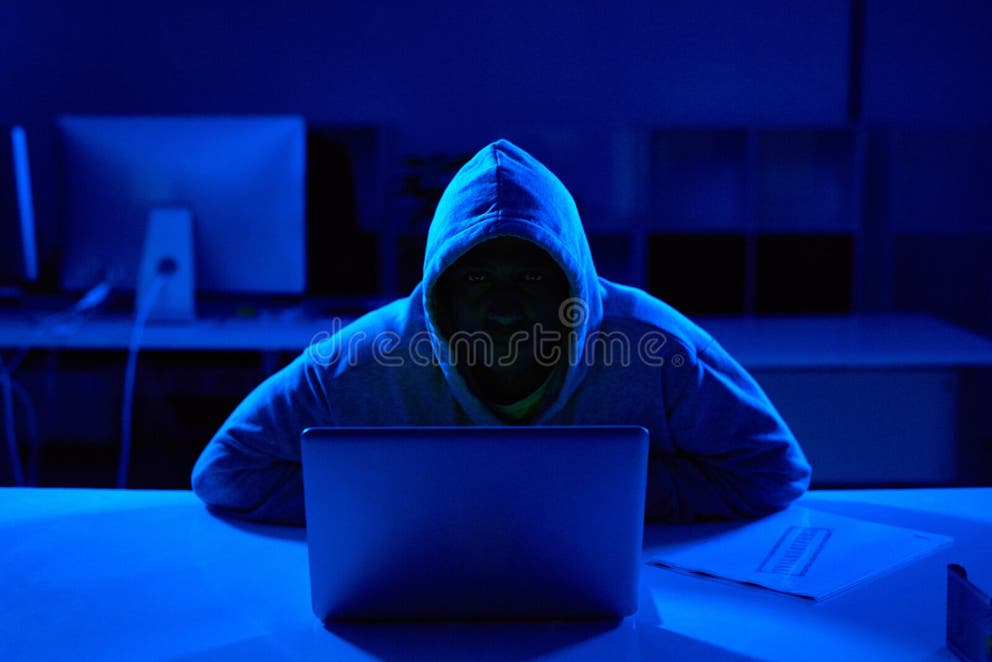 Person, Hoodie or Hacker with Laptop for Cybersecurity Problem, Malware ...
