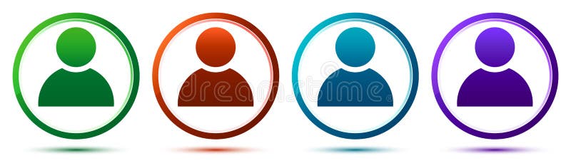 Person Icon Artistic Frame Round Button Set Illustration Stock Vector ...