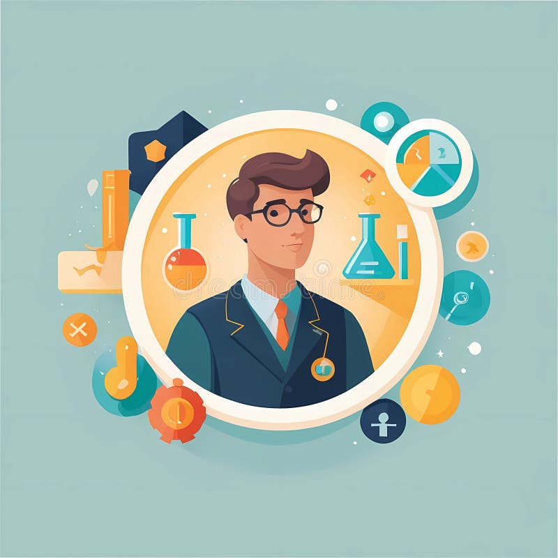 Person Icon in Flat Style. the Badge Depicts a Character Who is Engaged ...