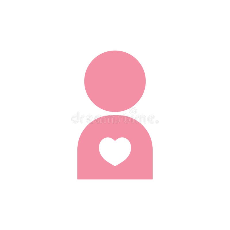 Person Icon with Heart. Vector Illustration Decorative Design Stock ...