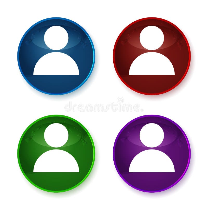 Person Icon Shiny Round Buttons Set Illustration Stock Vector ...