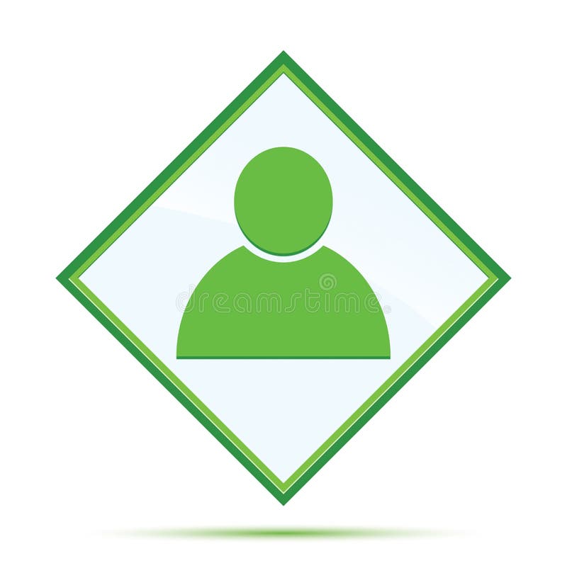 Person Icon Modern Abstract Green Diamond Button Stock Illustration ...