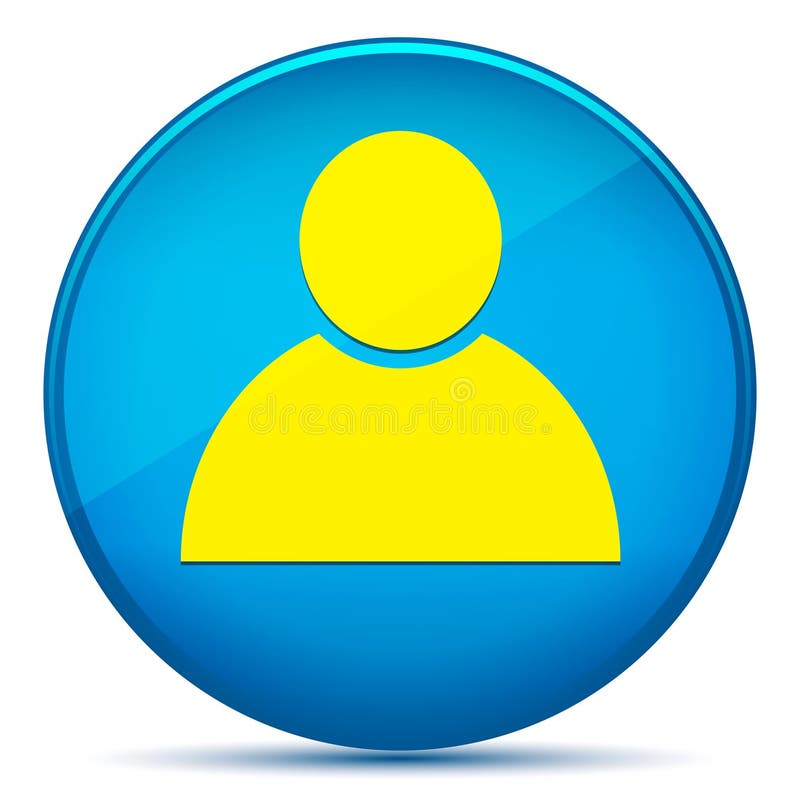 Person Icon Modern Flat Cyan Blue Round Button Stock Illustration ...