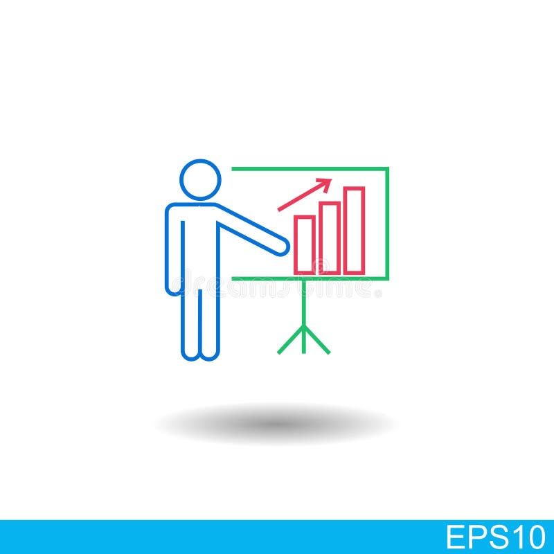 The Person Icon Shows the Graph Stock Vector - Illustration of ...