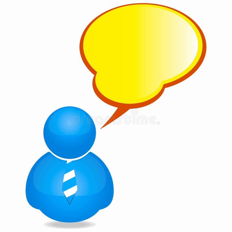 Person Icon with Speech Bubble and Tie Stock Vector - Illustration of ...