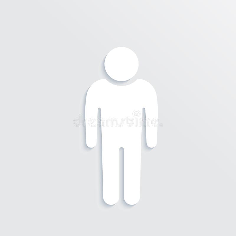 Person Icon in White Paper Style. Stock Illustration - Illustration of ...