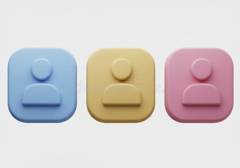 Person Icons in Pastel Colors Displaying User Profile Representation ...