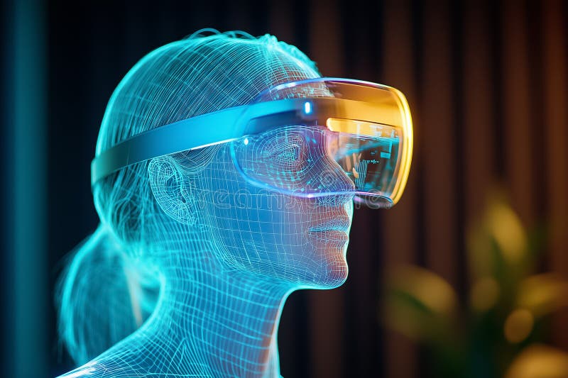 A Person is Immersed in a Virtual Reality Experience Wearing Advanced ...