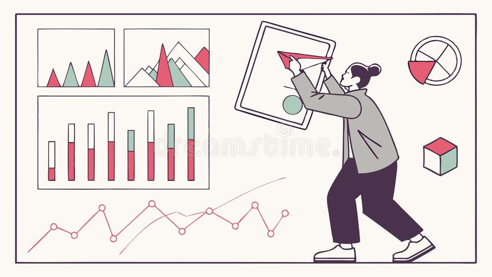 Person Improving Data Charts: Growth and Positive Trends, Vector Design ...