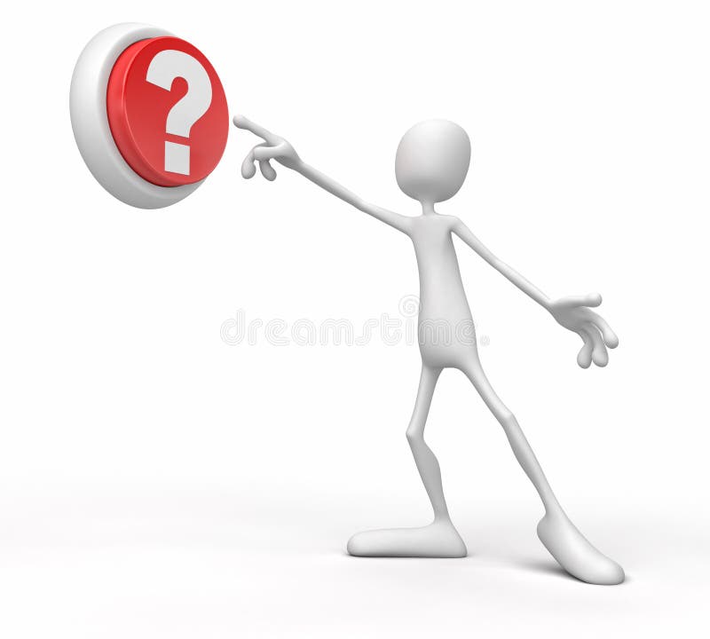 Person Indicate Button Question Stock Illustration - Illustration of ...