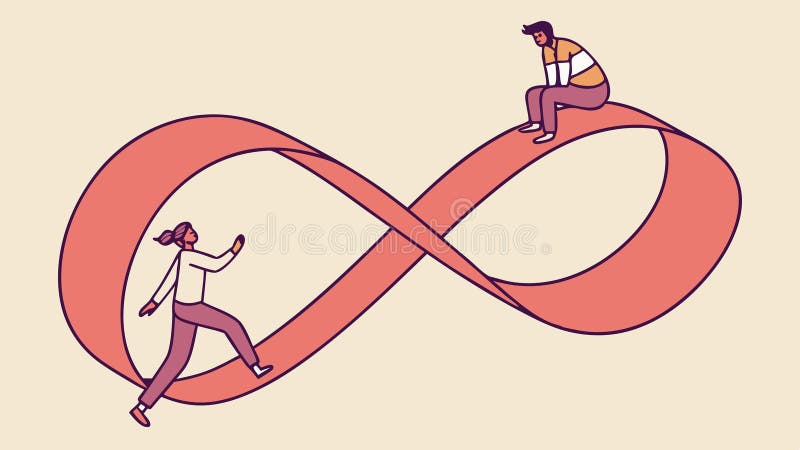Person on Infinity Symbol, Endless Journey and Potential, Vector Design ...