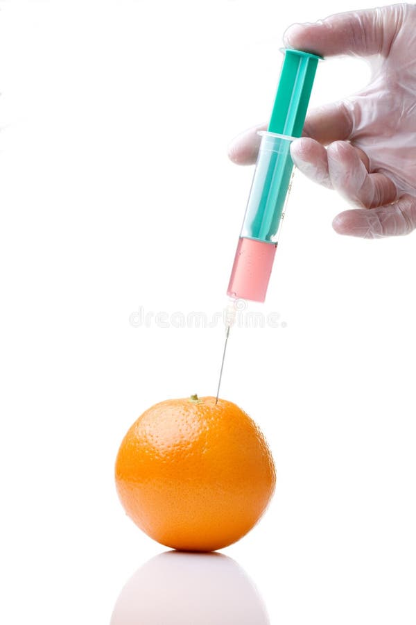 Person Injecting Liquid in Orange Stock Image - Image of glove, food ...