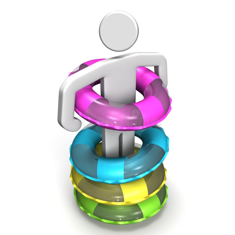 Person and Inner Tubes stock illustration. Illustration of enjoyment ...