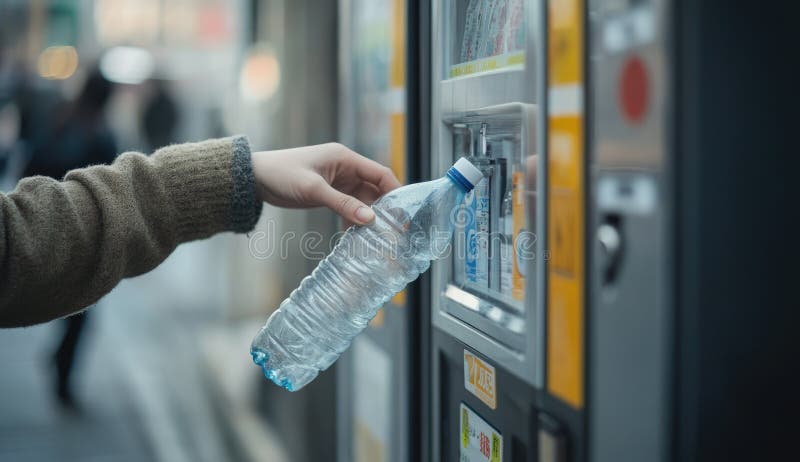 Recycling Plastic Bottle at Vending Machine Stock Illustration - Illustration of recycle, reuse ...