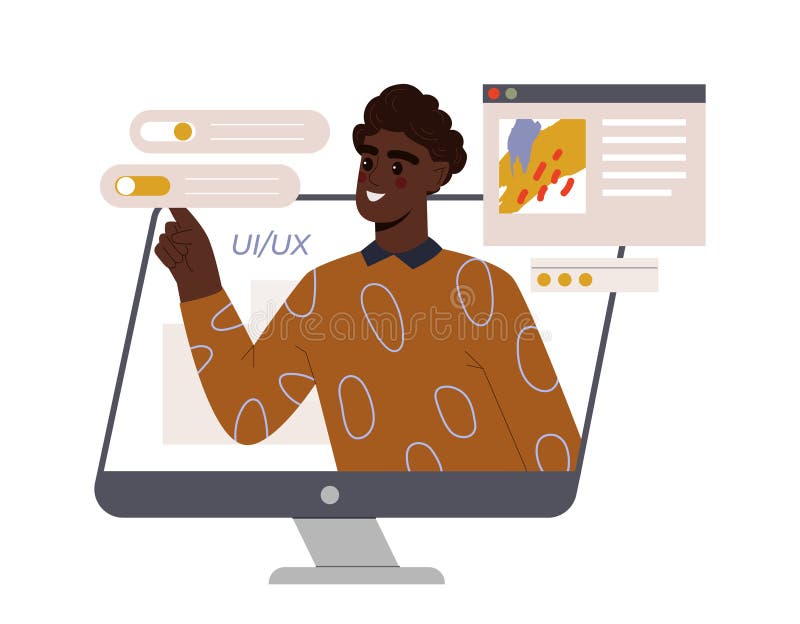 Person Inside Computer Vector Concept Stock Vector - Illustration of ...