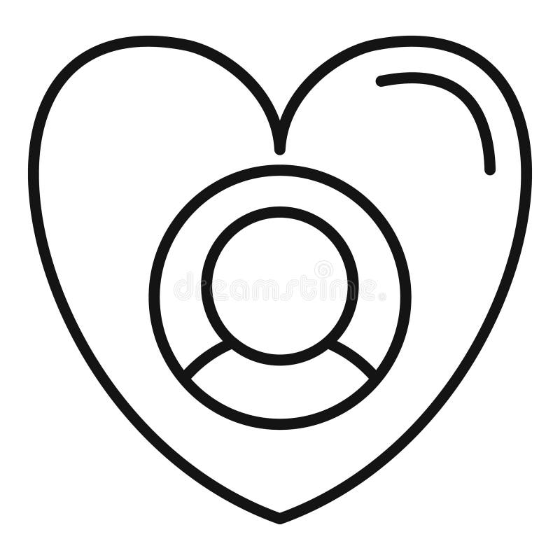 Person Inside a Heart Shape Icon Stock Vector - Illustration of symbol ...