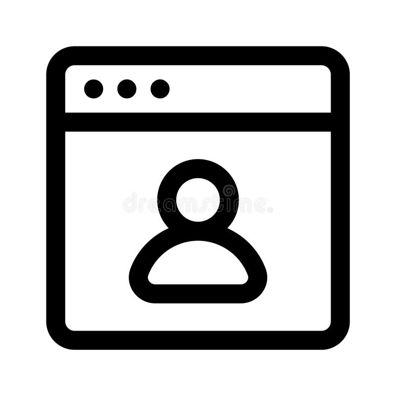 Person Inside Webpage Showing Concept Icon of Web User Stock Vector ...