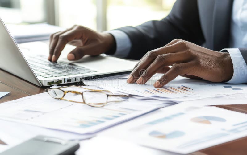 A Person Types on a Keyboard with a Ring on Their Finger Stock Photo ...