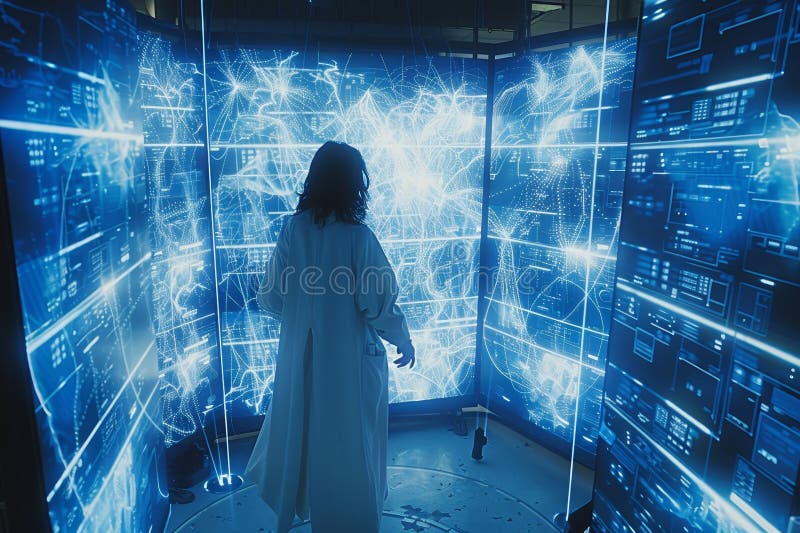 Person Interacting with AI Robot, Futuristic Technology and Machine ...