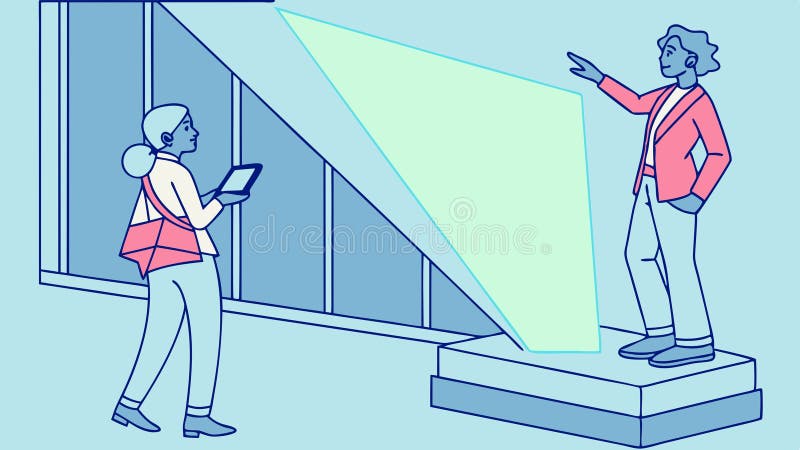 Person Interacting with Large Transparent Digital Screen, Future ...