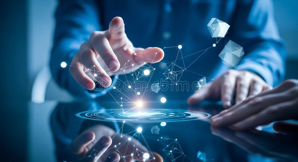 A Person Interacts with a Digital Interface, Using a Touchscreen ...