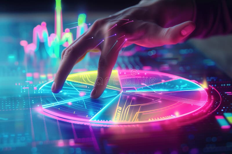 Interactive Futuristic Touch Interface Technology on Pie Chart ...