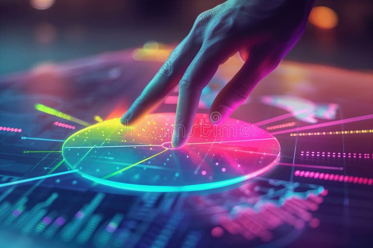 Interactive Futuristic Touch Interface Technology on Pie Chart ...