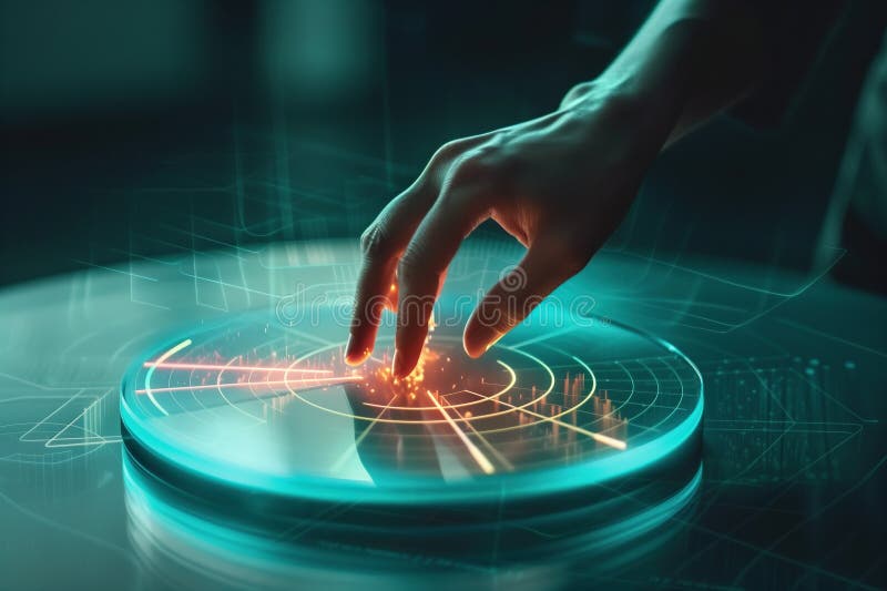 Interactive Futuristic Touch Interface Technology on Pie Chart ...