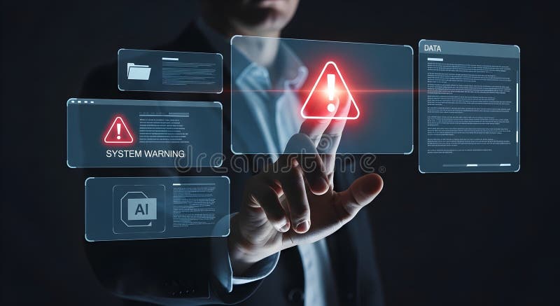 System Warning Data Security Stock Illustration - Illustration of ...