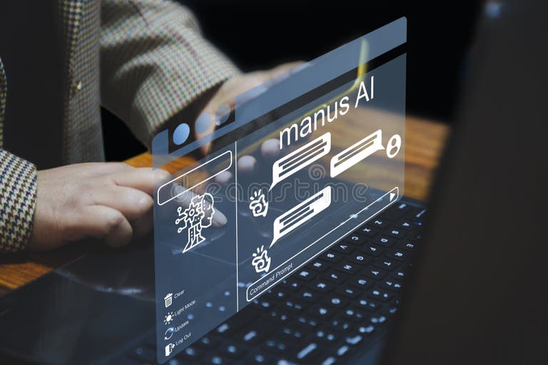 A Person Interacts with the Manus AI Chatbot on a Digital Interface ...