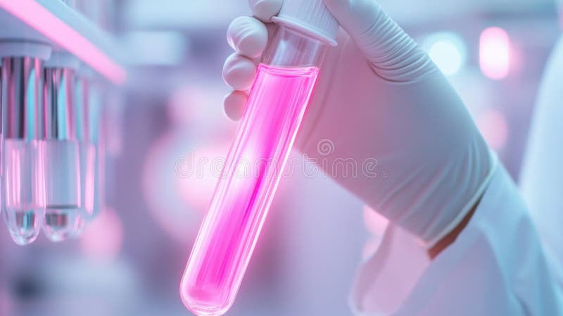 A Person in a Lab Coat Holding Up an Empty Test Tube, AI Stock Photo ...