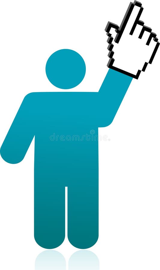 Pixelated Hand and Mouse Cursor Stock Vector - Illustration of isolated ...