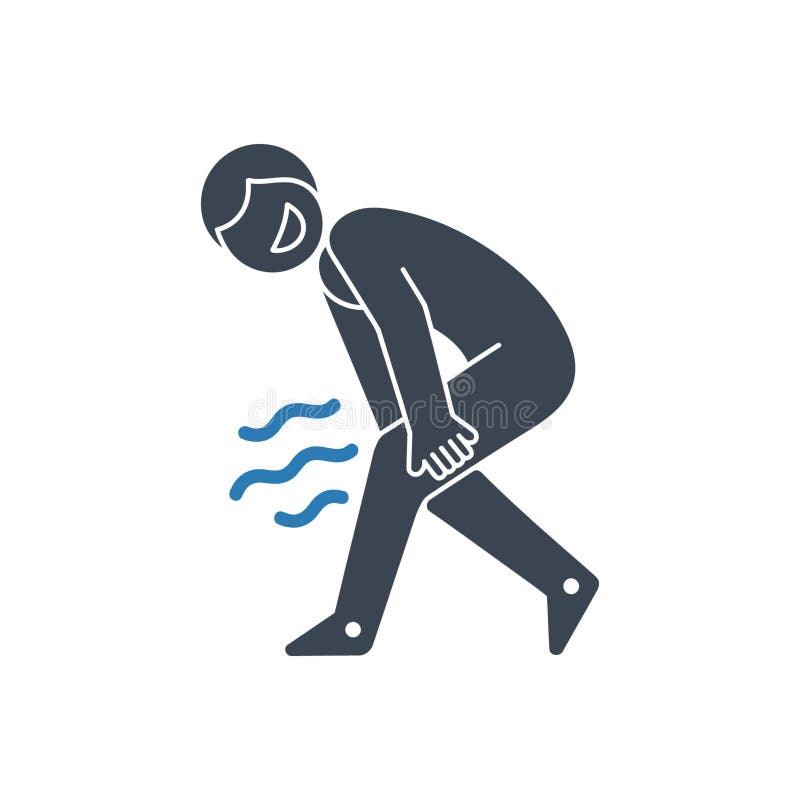 Person Leaning with Leg Pain Icon Stock Vector - Illustration of person ...