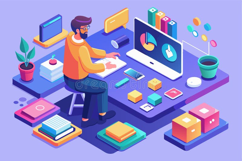 A Person is Learning Customizable Isometric Design in a Vibrant, Tool ...