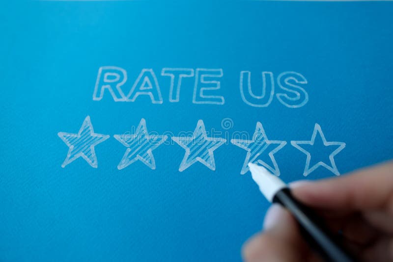 Person Leaving Feedback on Servants and Drawing Star Stock Photo ...
