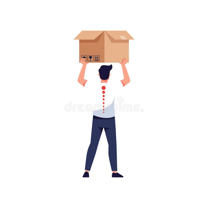 Person Lifting a Box in a Flat Vector Illustration Style Stock Vector ...